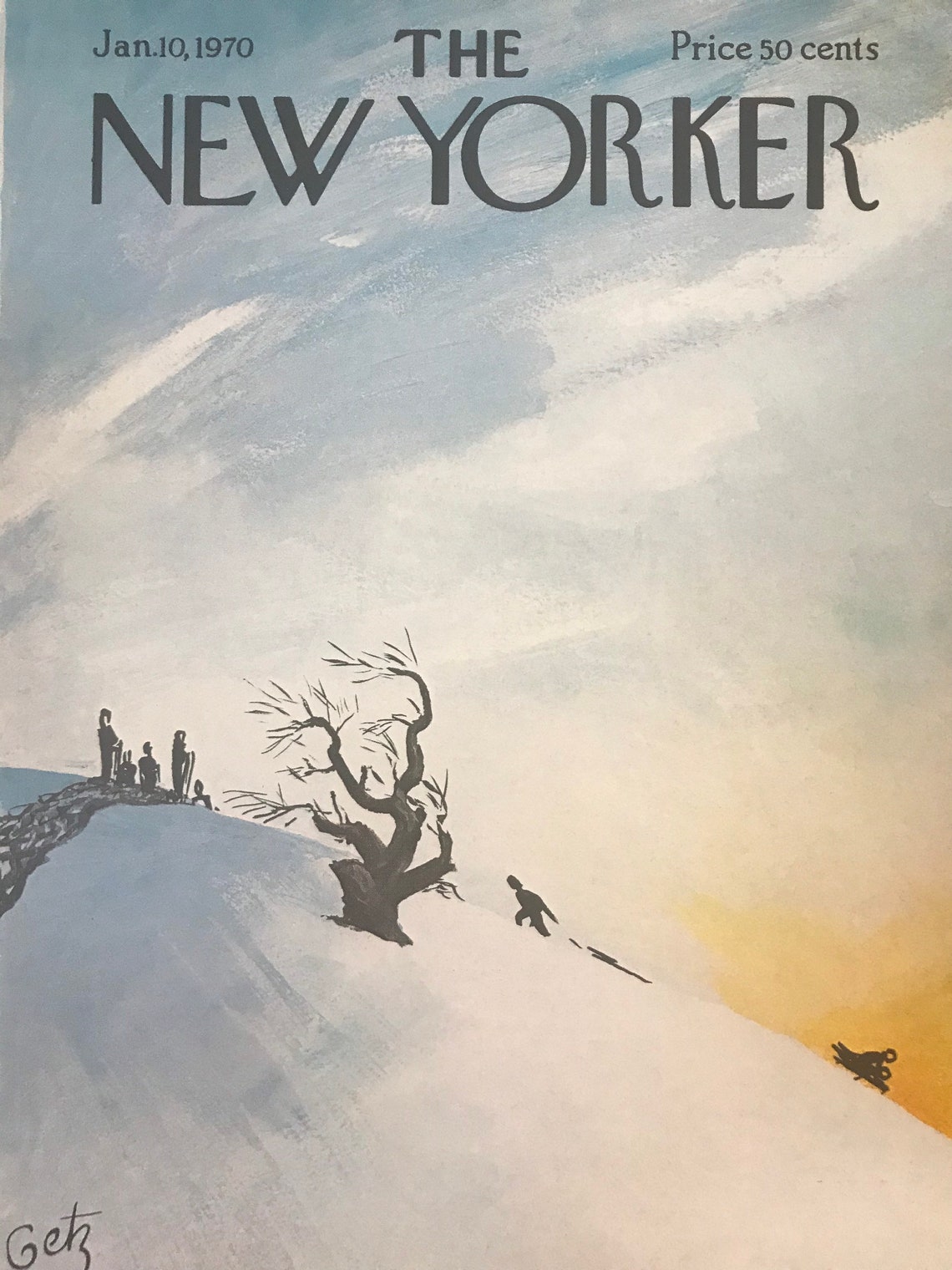 January 10, 1970 - the NEW YORKER Magazine Original Cover - Getz - Etsy