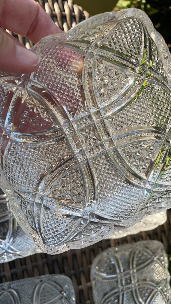 Stunning vintage deep etched crystal glass catch all … - Gem