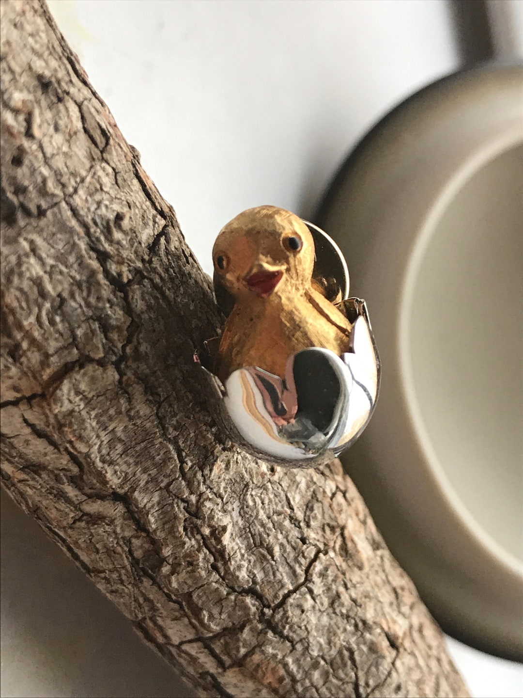 Avon Chicken Hatching Chick From Egg Vintage Lapel Pin / Tie Tack - Etsy