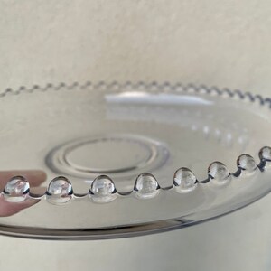 Large 10" Round Clear Glass Rounded Dish With Hobnail Edge - Serving ...