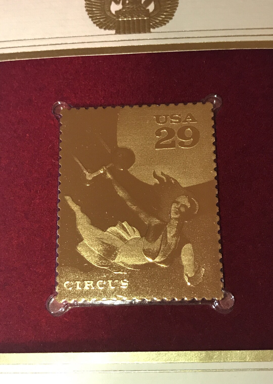 Circus Aerialist 22K Gold Replica Postage Stamp - First Day of Issue - Etsy