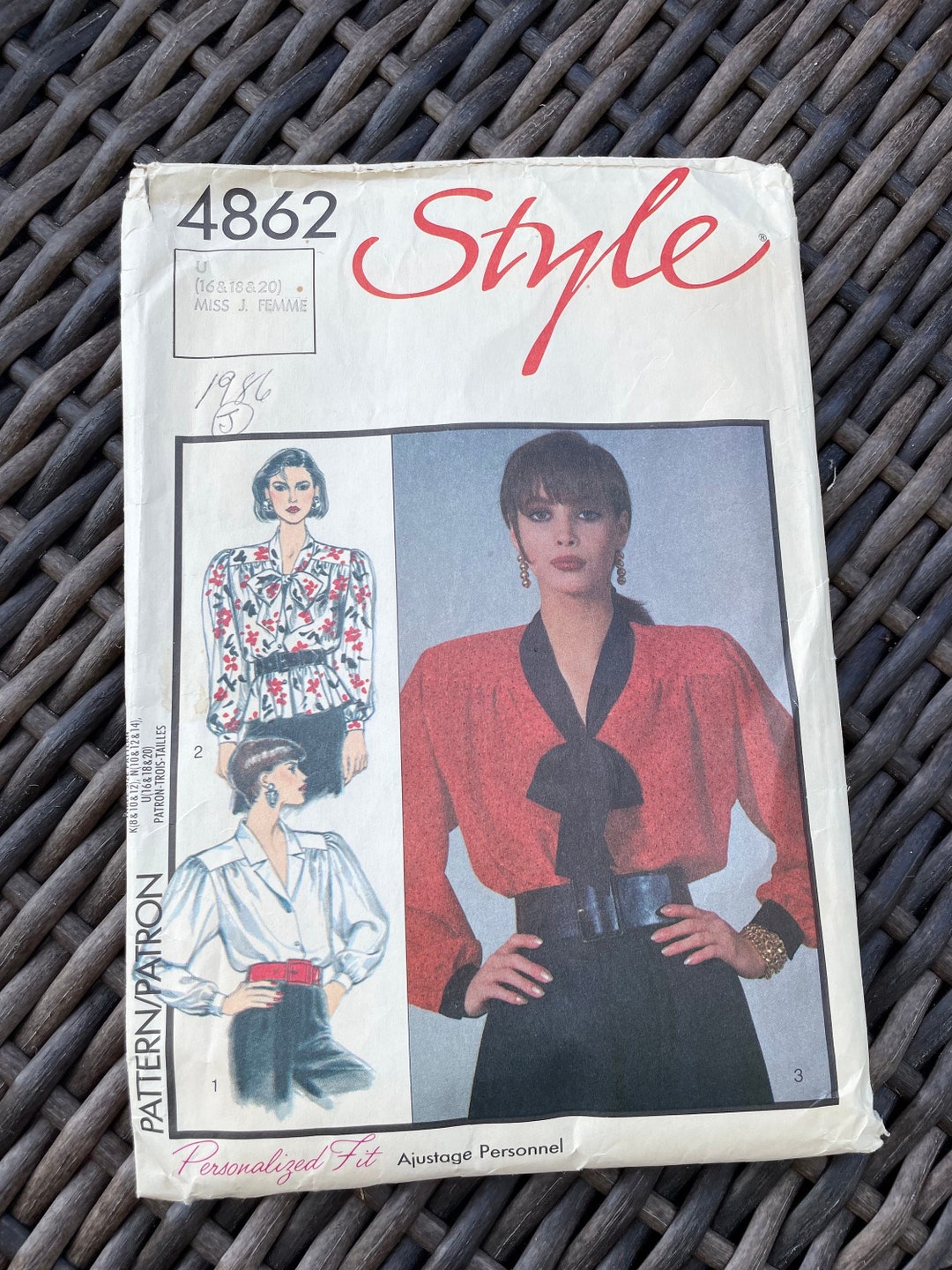 RARE Vintage Sewing Pattern From the 1986 - Style 4862 - Misses' Set of ...