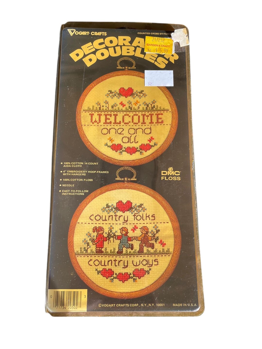 Rare - Vintage Vogart Crafts Doubles Counted Cross Stitch Embroidery ...