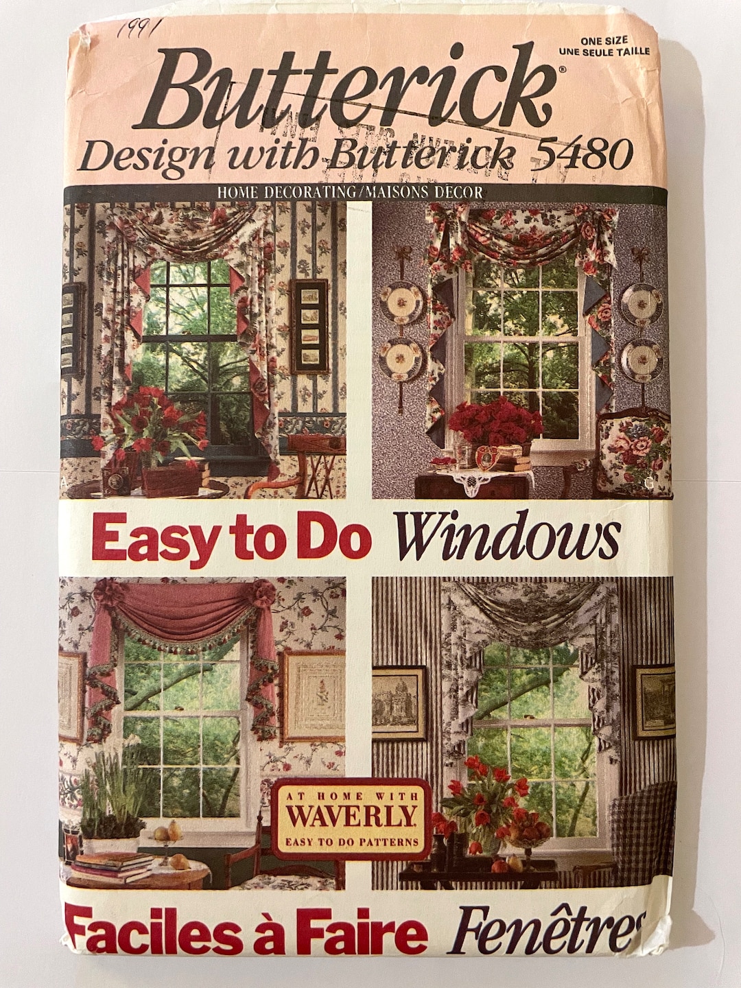 UNCUT Vintage Curtain Sewing Pattern - Butterick Easy to Do Windows ...