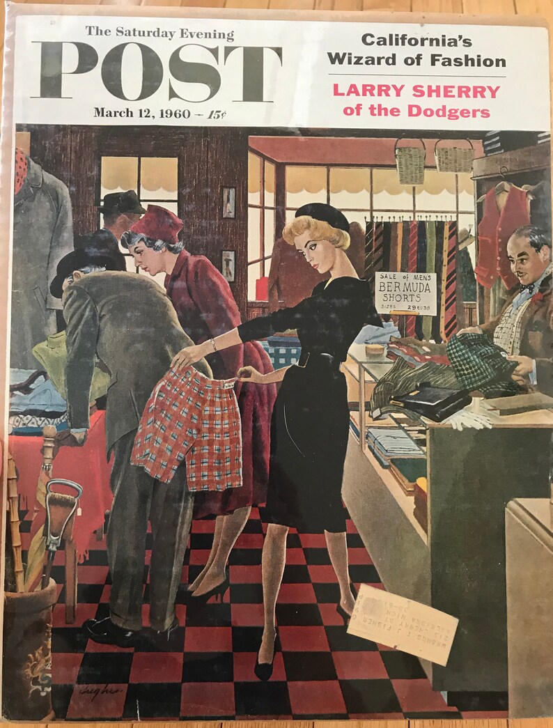 RARE - Saturday Evening Post - Original Cover - March 12, 1960 - Woman ...