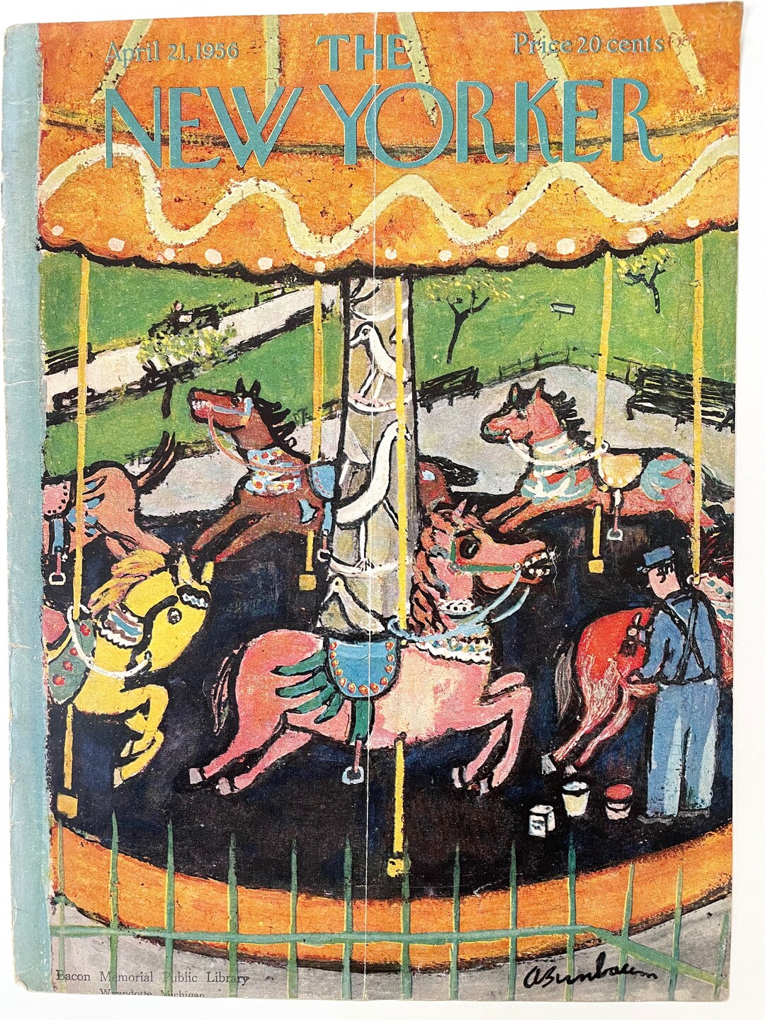 RARE - the NEW YORKER Magazine Original Cover - April 21, 1956 ...