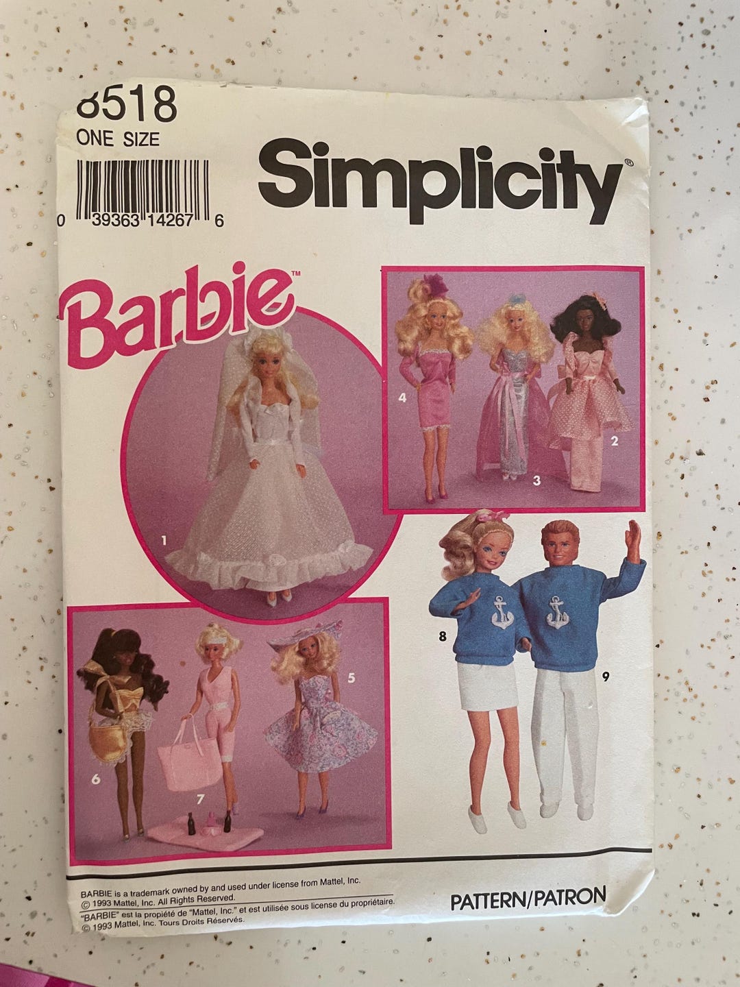 UNCUT Sewing Pattern Simplicity Crafts Sewing Pattern 8518 11.5 BARBIE ...