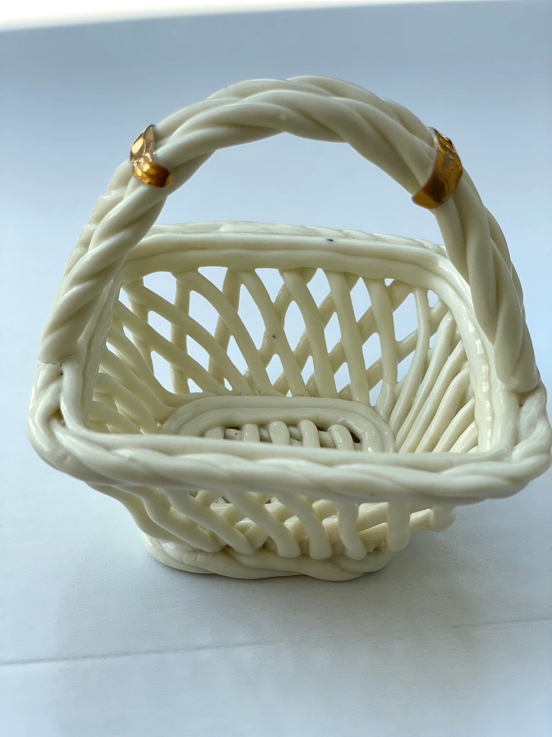 Charming Small Porcelain woven Basket With Double - Etsy