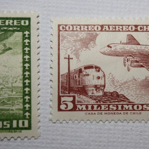 3 Unused Vintage Postage Stamps From Chile - Planes - Etsy