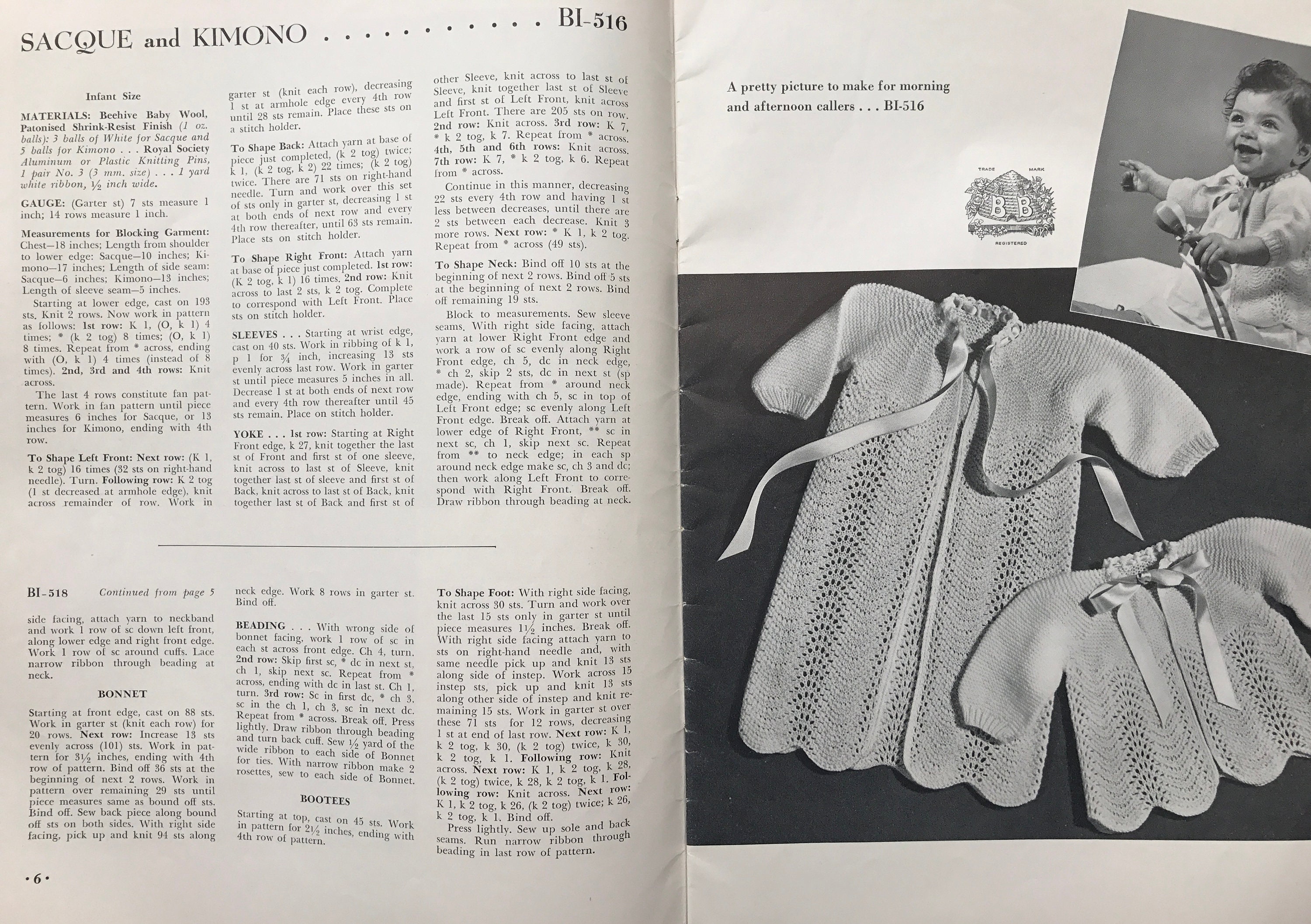 Vintage Knitting Pattern Book - Baby Clothing Patterns - Book by ...
