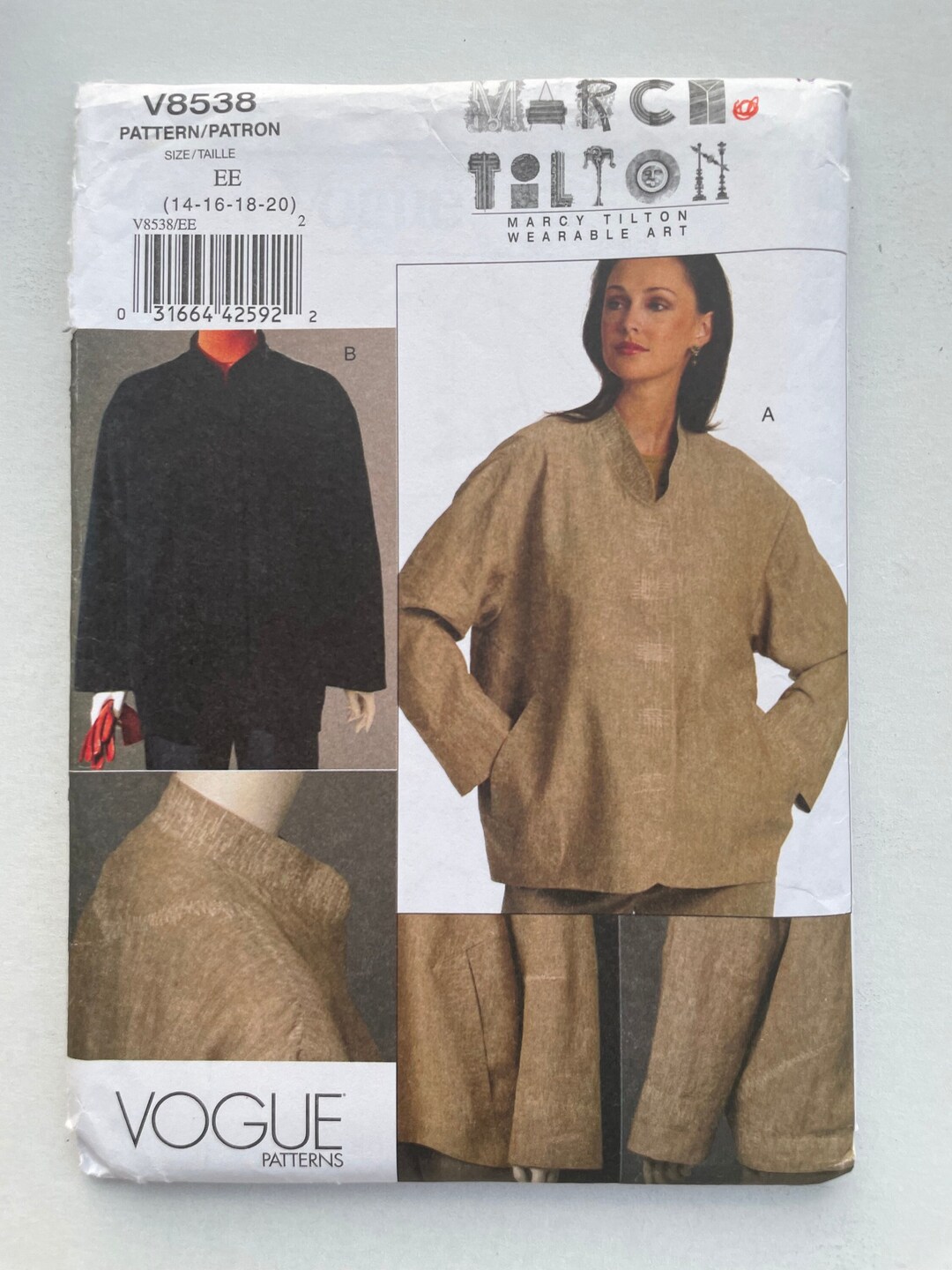 UNCUT Sewing Pattern - Marcy Tilton Misses' Loose-fitting Jacket - Plus ...