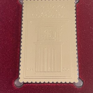 FDIC Federal Deposit Insurance Corporation 20-cent Postage Stamp & 22K ...