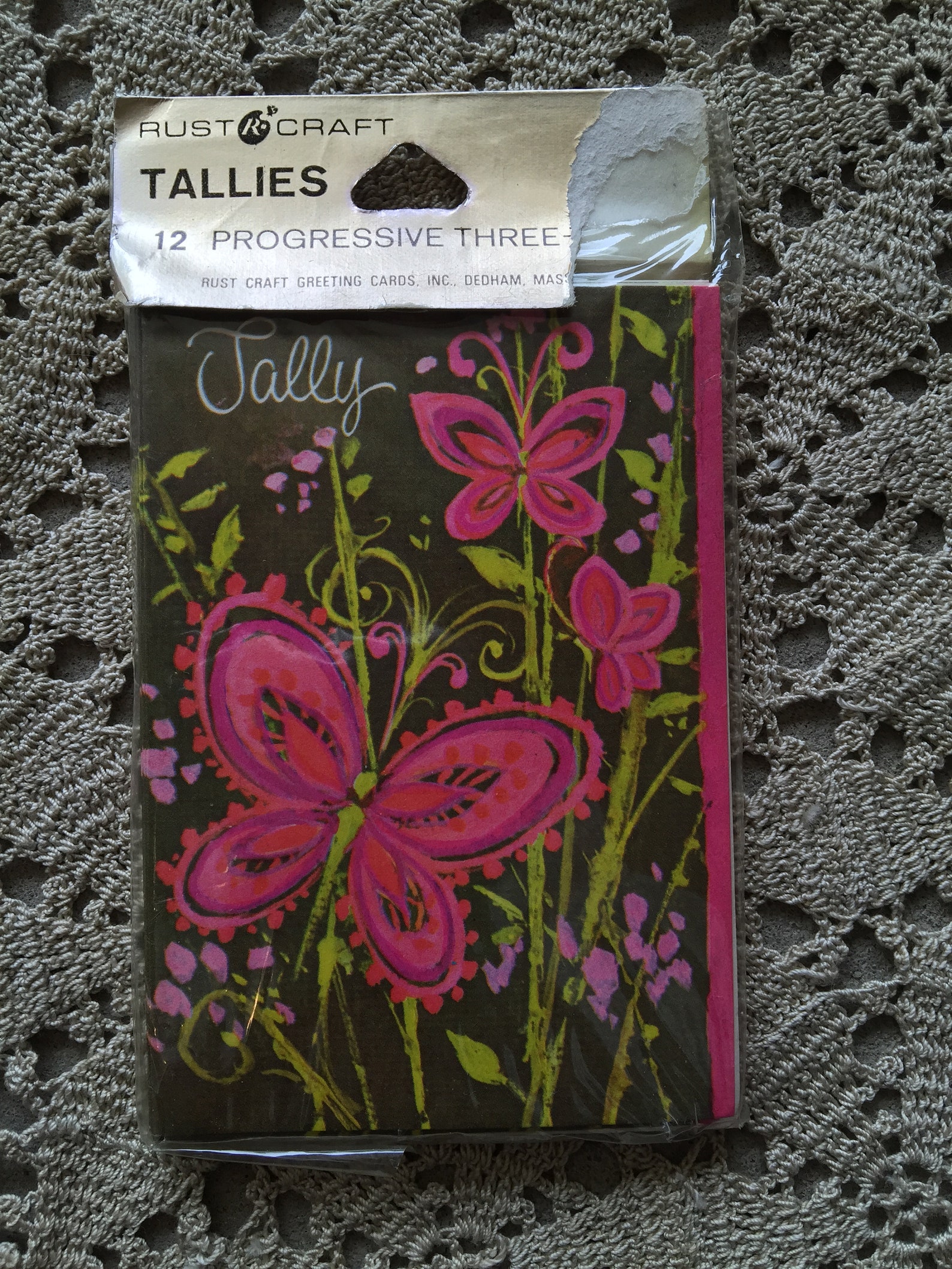 Vintage BRIDGE TALLIES Three Table Tallies 12 Butterflies - Etsy