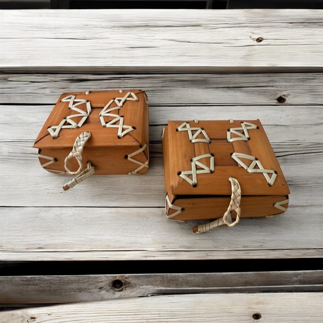 Set of 2 Numi Mini Bamboo Decorative Boxes - Etsy