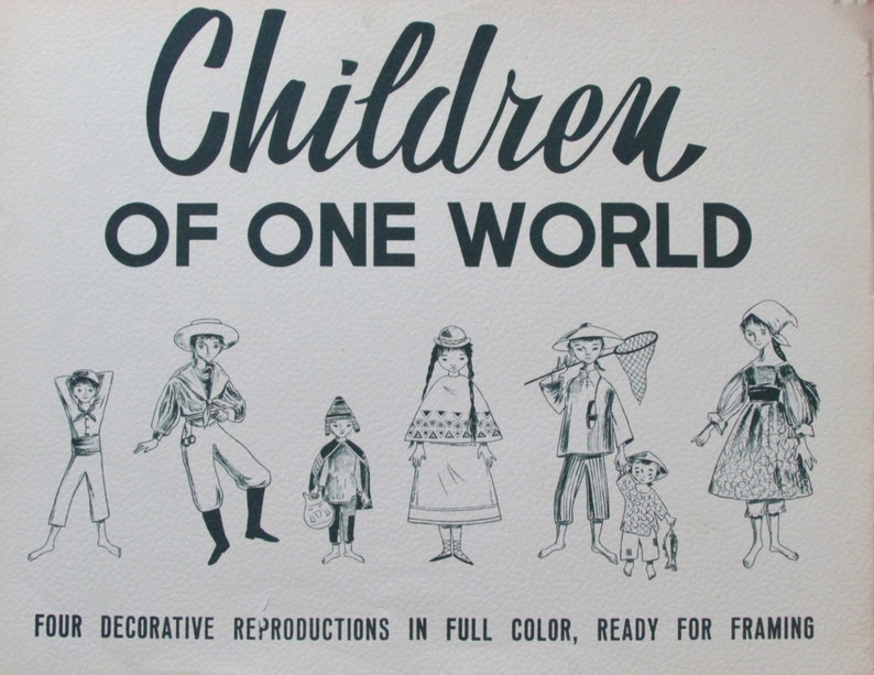 Children of One World - Collectible Vintage Print Featuring Children of ...