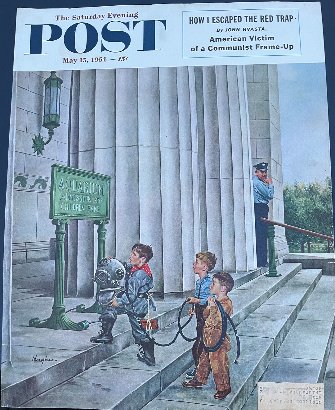 RARE - Saturday Evening Post - Original Cover - May 15, 1954 - Aquarium ...