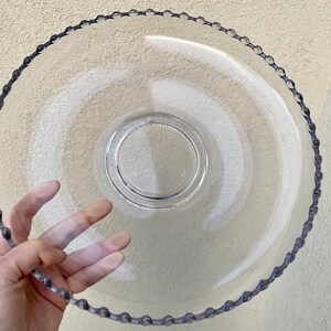 Large 10" Round Clear Glass Rounded Dish With Hobnail Edge - Serving ...