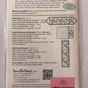 UNCUT Sewing Pattern - Criss Cross Table Runner, Placemat, Cloth ...