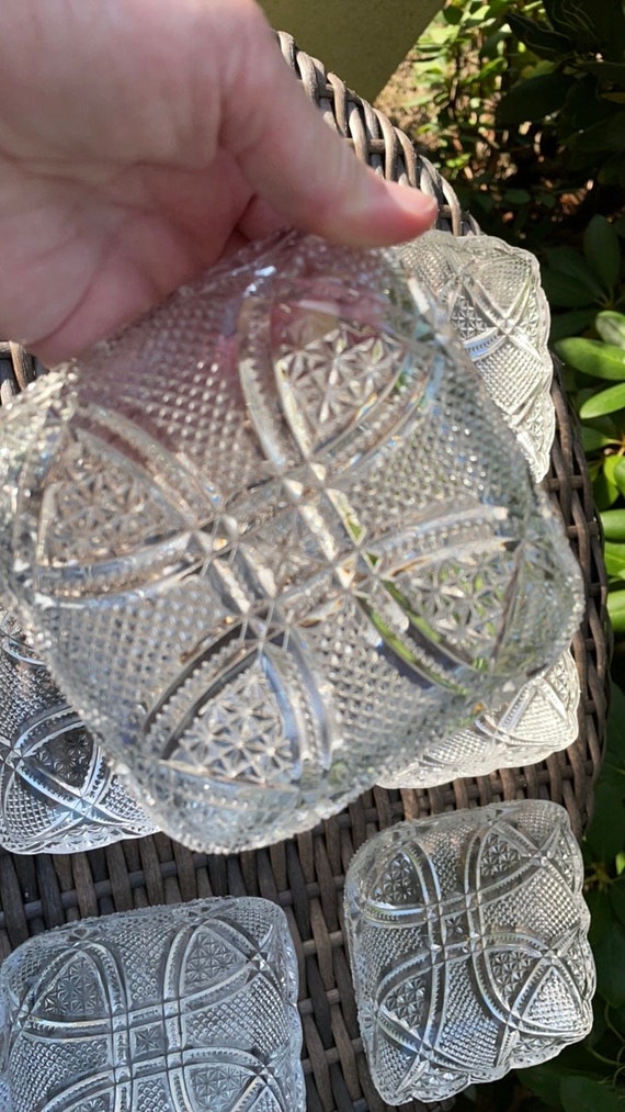 Stunning vintage deep etched crystal glass catch all … - Gem