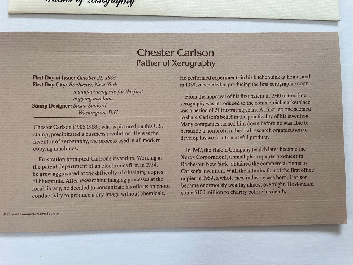 Chester Carlson 25-cent Stamp in Mint Condition & 22K Gold Replica ...