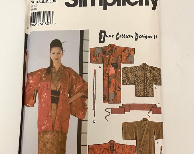 Rare UNCUT - Simplicity Sewing Pattern 5839 June Colburn Designs Misses' Kimono, Haori, Obi Sash ...
