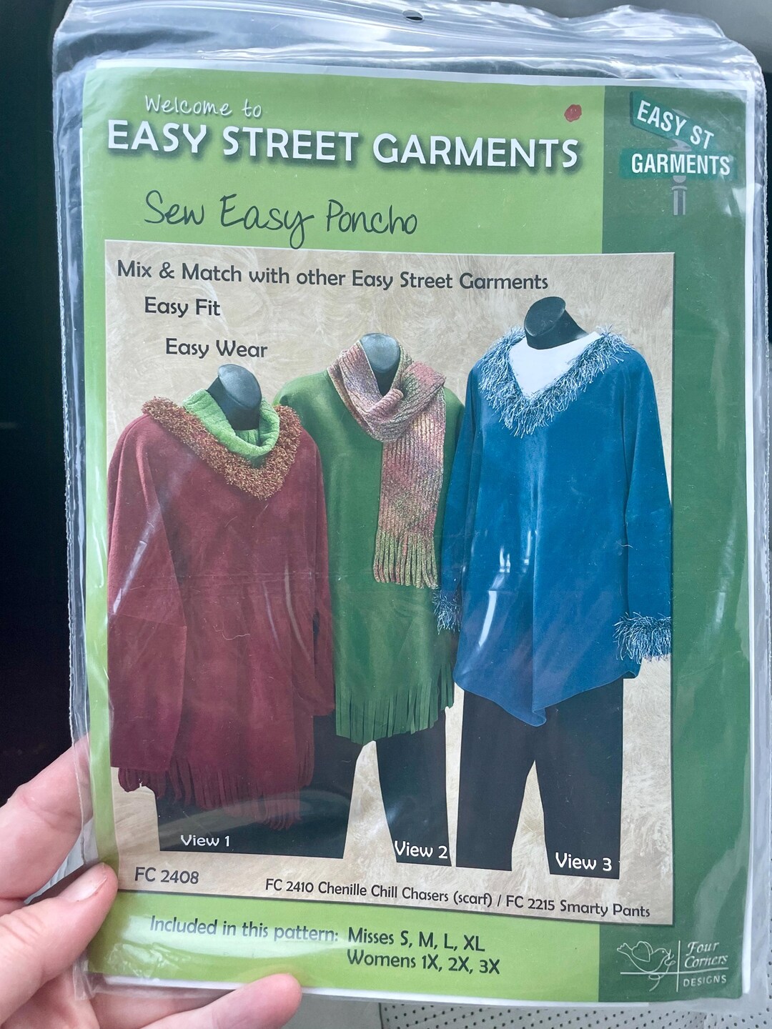 Uncut Sewing Pattern - Easy Street Garments - Sew Easy Poncho, Poncho ...