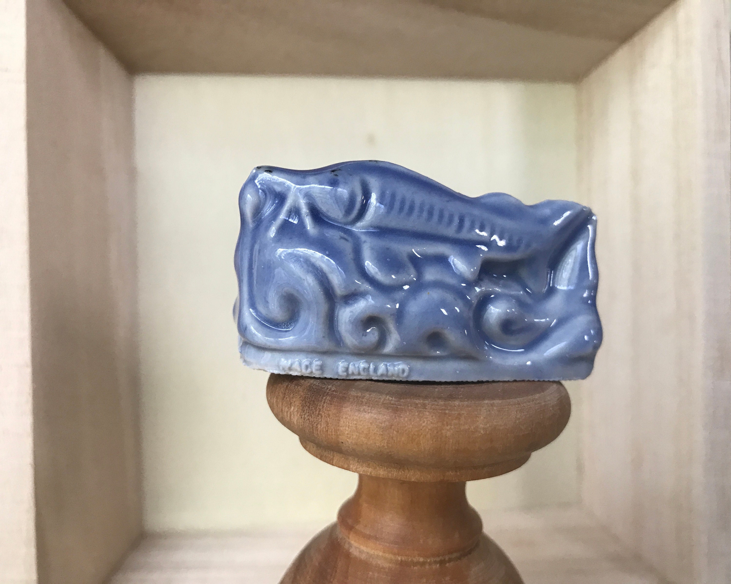 Signed Wade England Glazed Porcelain Figurine - Blue DOLPHIN - Wade ...