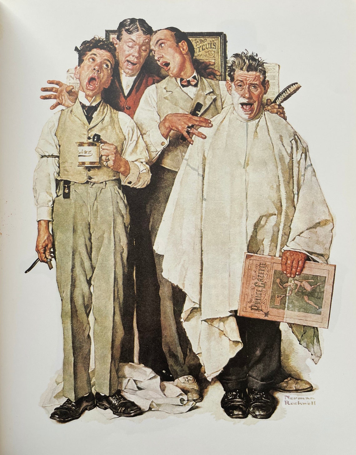 Norman Rockwell September 26 1936 titled Barbershop | Etsy