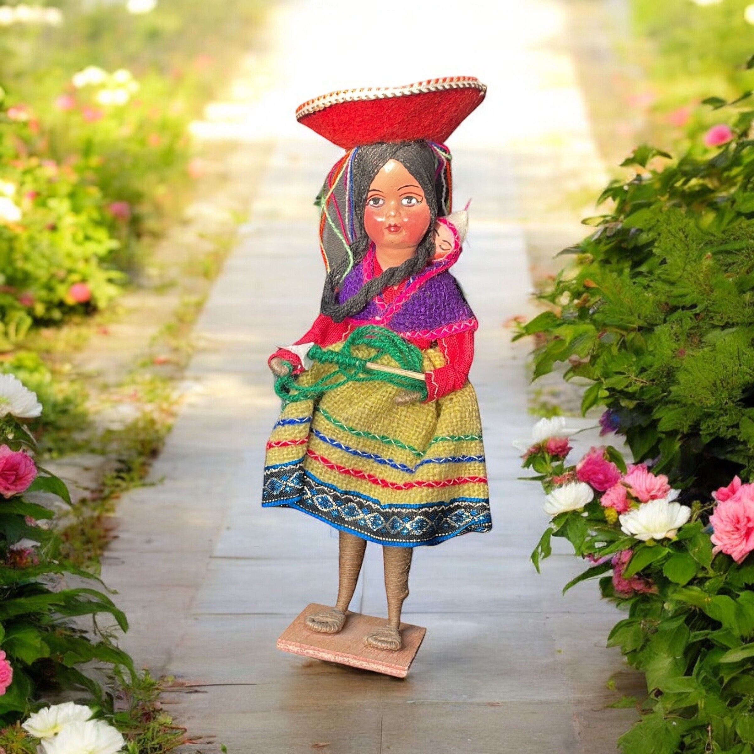 Vintage Collectible Handmade Peruvian Folk Art Doll - Woman and Baby - Etsy