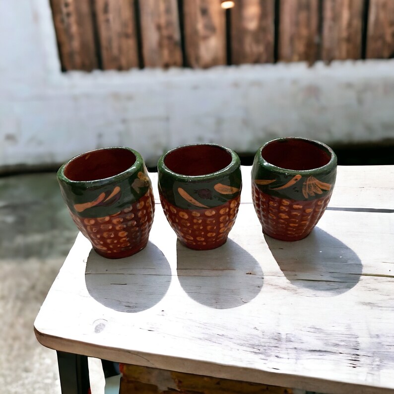 Three Little Handmade Vintage Terra Cotta Planter Cups - Etsy