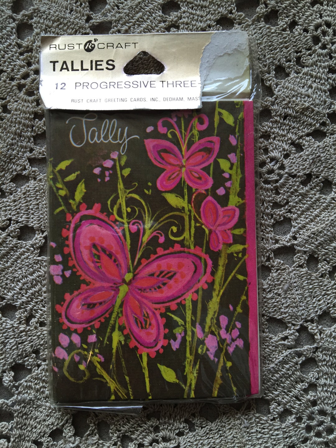 Vintage BRIDGE TALLIES Three Table Tallies 12 Butterflies Still in ...
