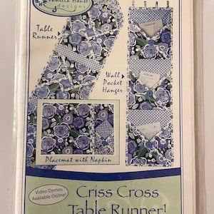 UNCUT Sewing Pattern - Criss Cross Table Runner, Placemat, Cloth ...