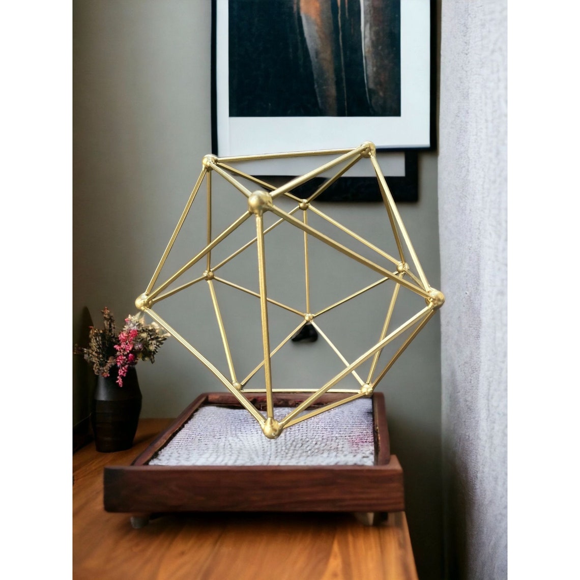 Unique Vintage Gold Geometric Tabletop Home Decor - Geometric ...