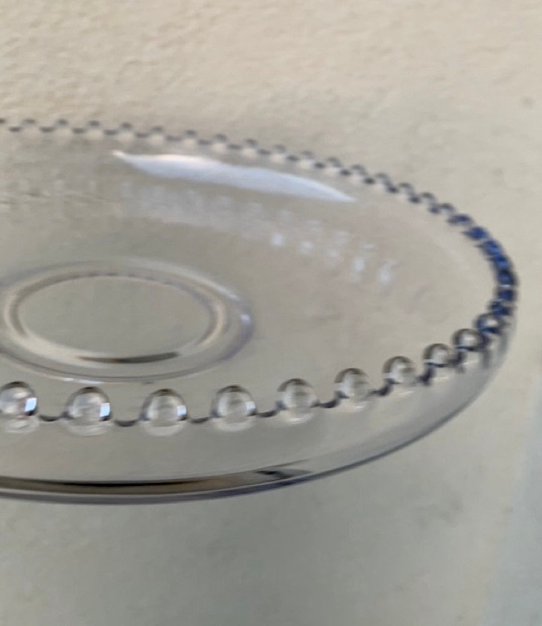 Large 10 Round Clear Glass Rounded Dish With Hobnail Edge Serving Dish ...