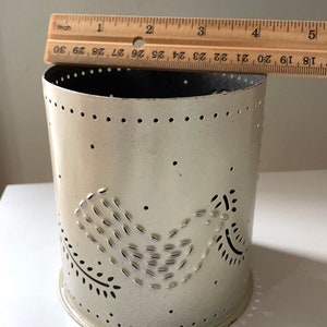 Cream Colored Cottage Style Tin Punch Canister With Peace Dove and ...