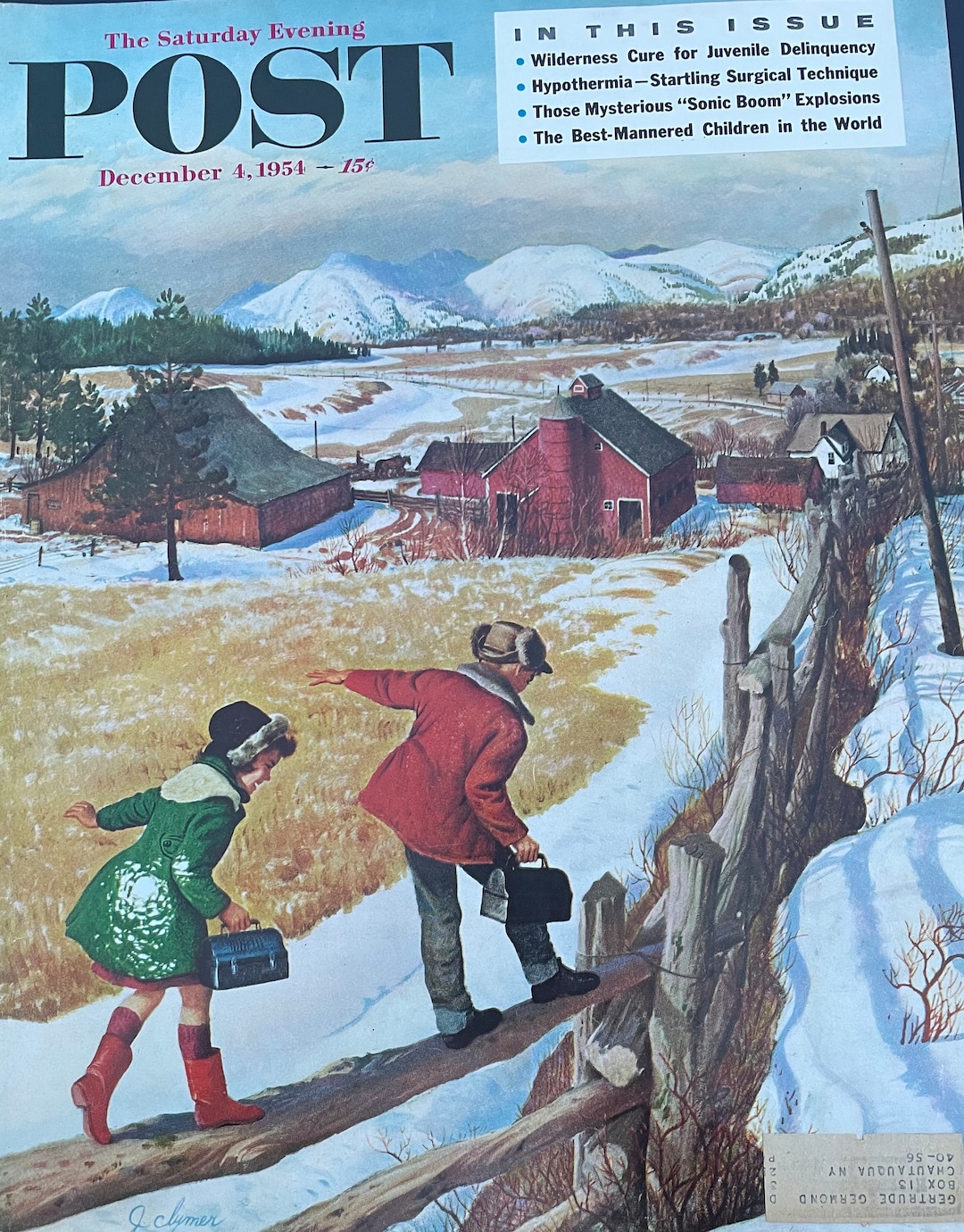 RARE Saturday Evening Post Original Cover December 4, 1954 - Etsy
