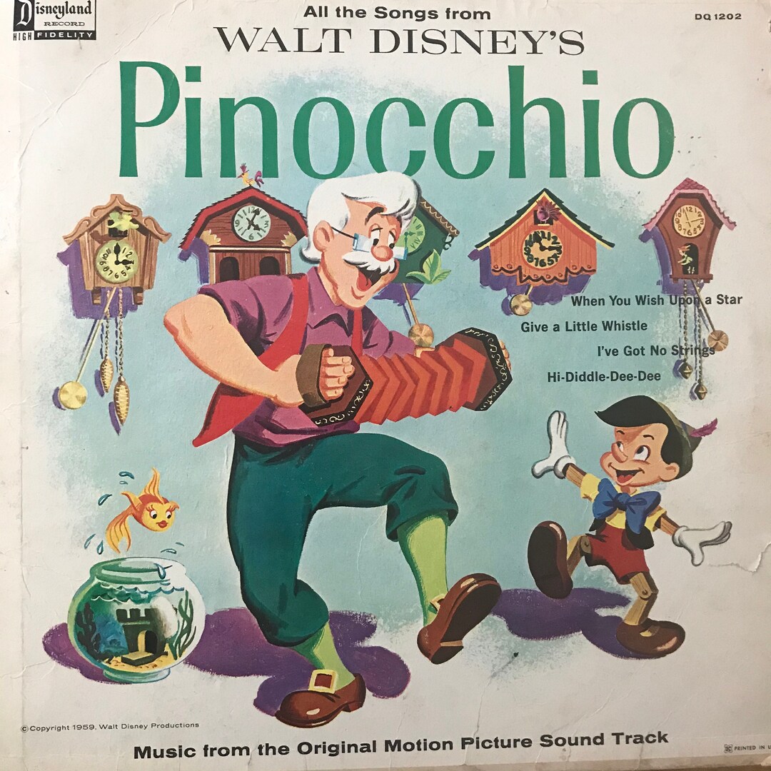 Walt Disney's Pinocchio LP Vinyl Record Original 1959 - Etsy