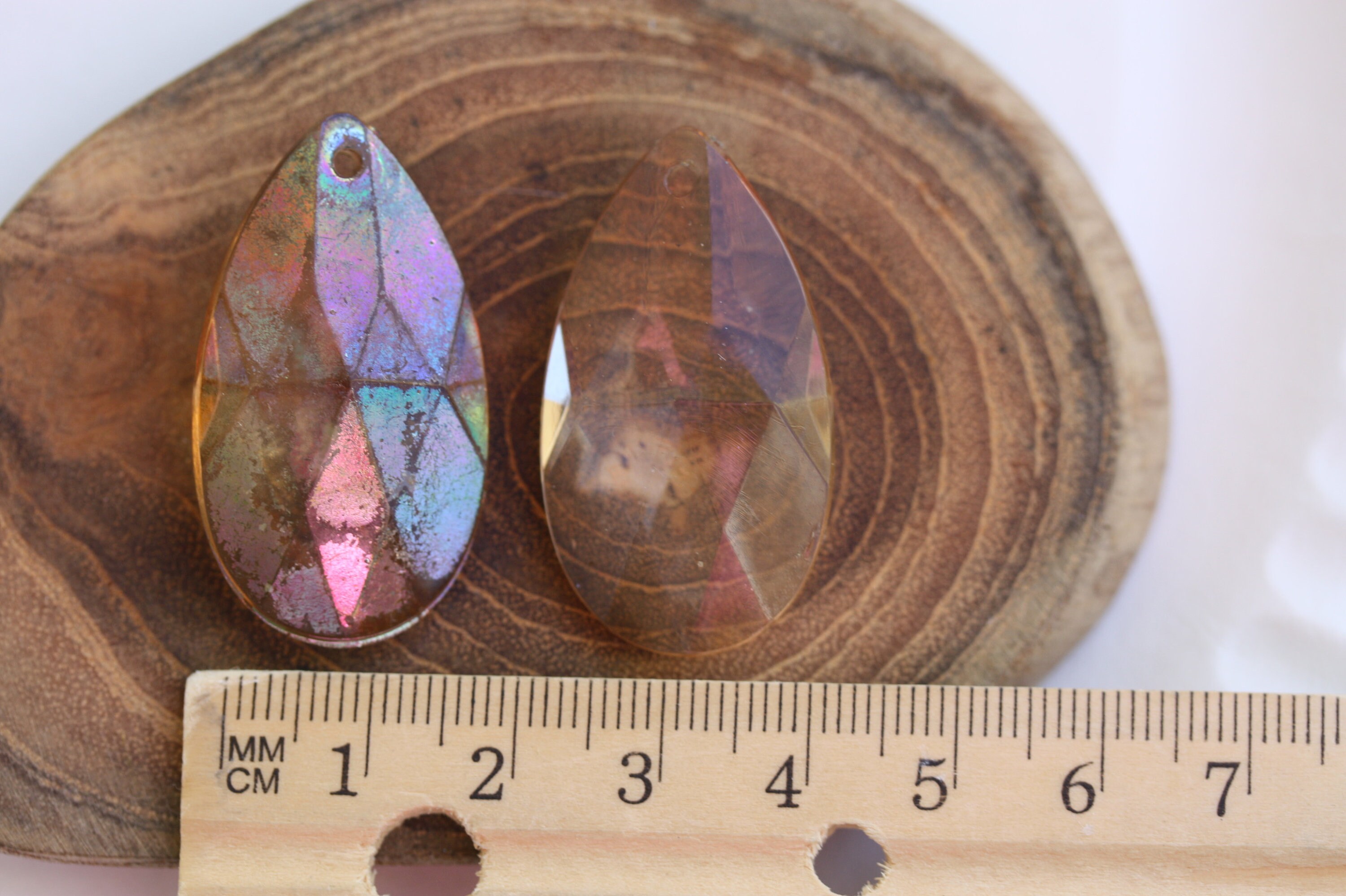 Large Light Gold Glass Golden Teardrop Crystals From a Vintage - Etsy