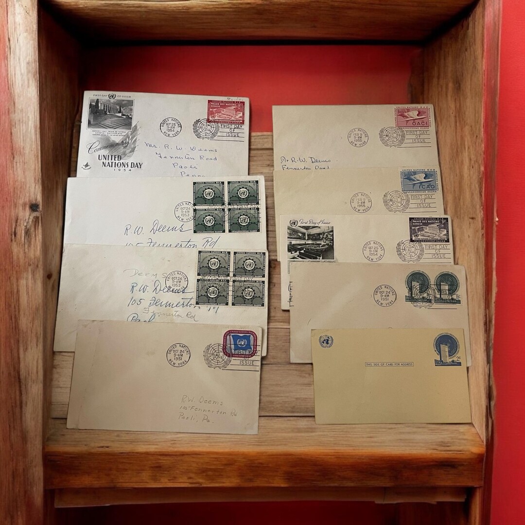 United Nations First Day of Issue Envelopes 1951, 1953, 1954, 1955 ...