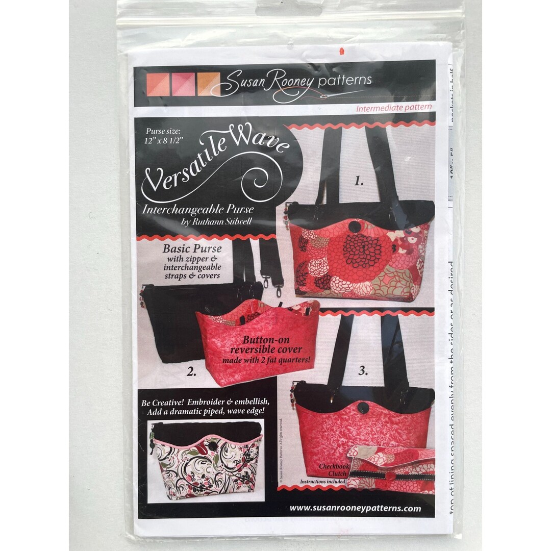 UNCUT Sewing Pattern Versatile Wave Purse Pattern by Susan Rooney Patterns - Etsy