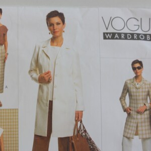UNCUT Vintage Sewing Pattern - Vogue V2795 Long Jacket Pants Top Lined ...