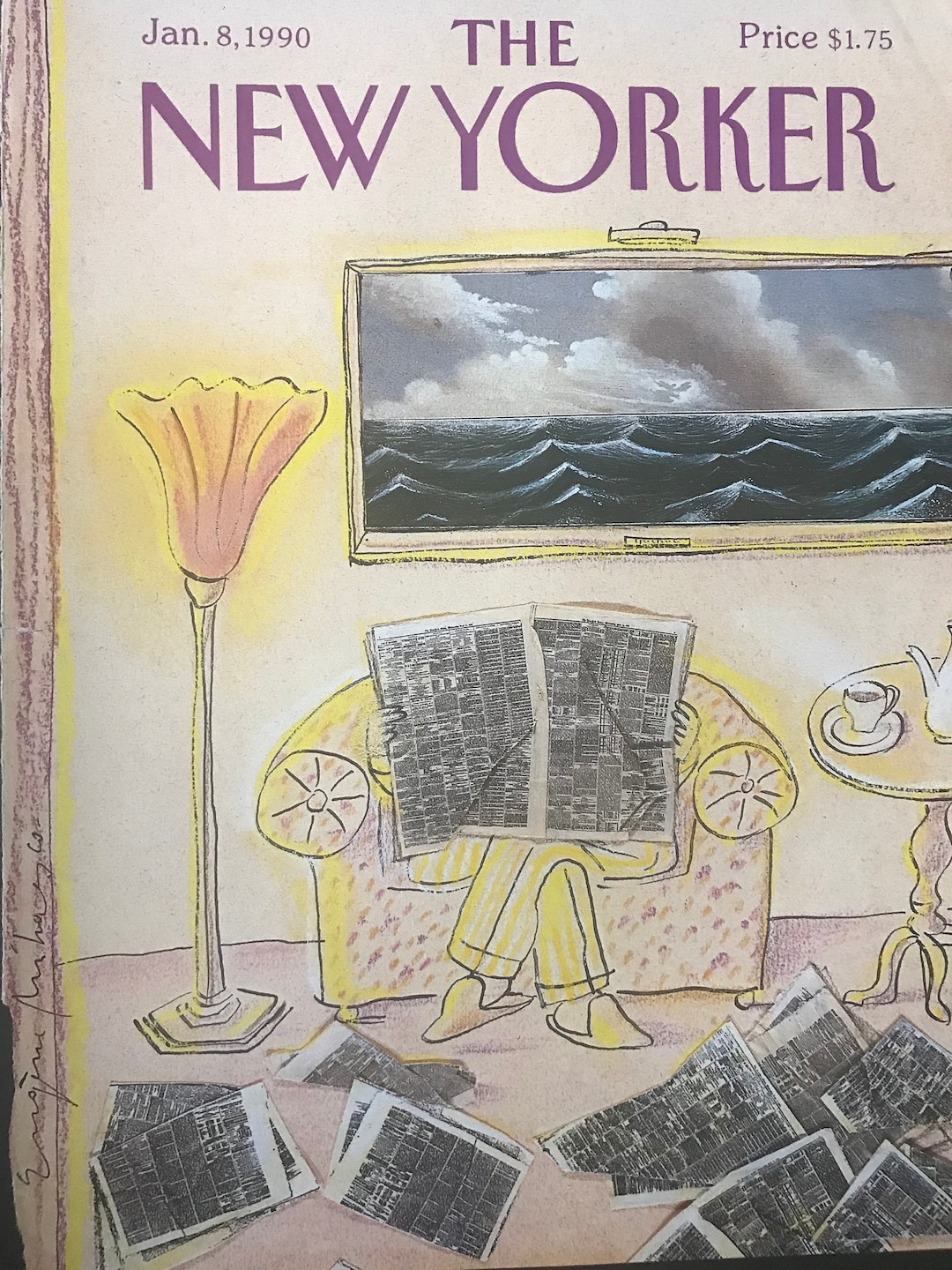 January 8, 1990 - the NEW YORKER Magazine Original Cover - Reading the ...