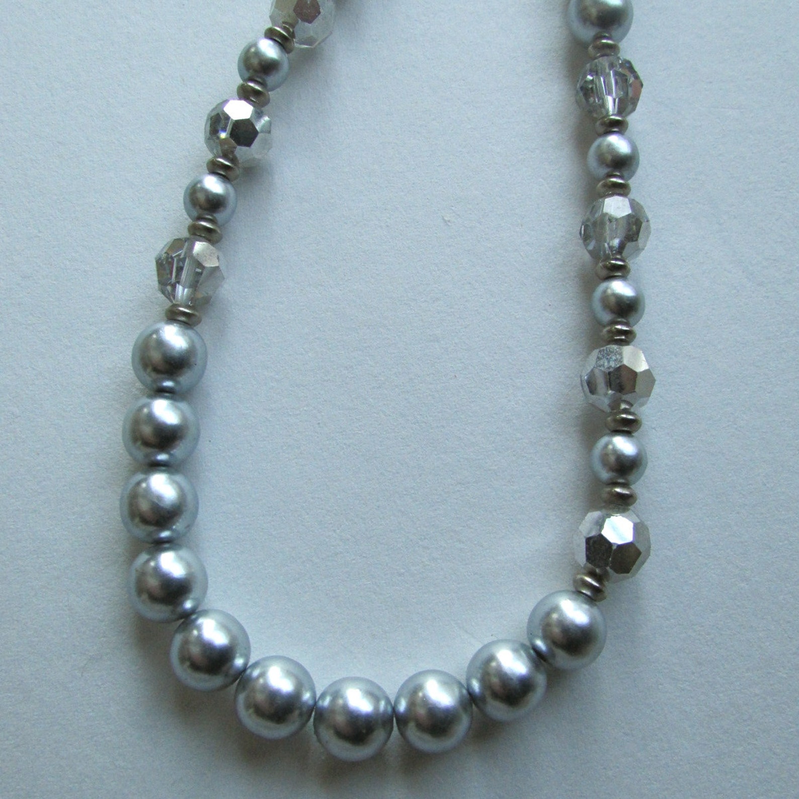 Silver Pearl and Crystal Stunning Vintage Necklace - Etsy