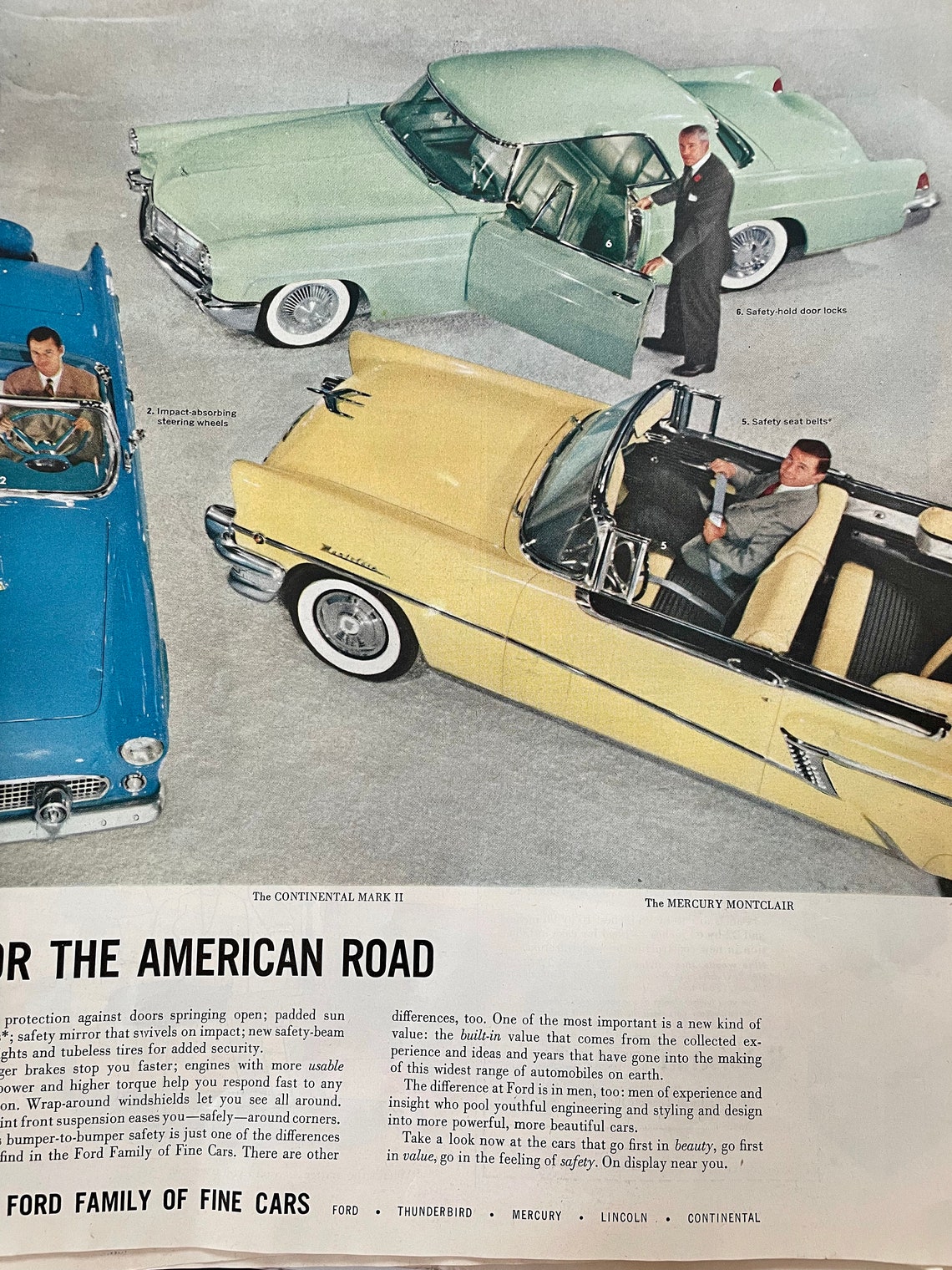 Ford Family of Cars Original Vintage Ad (not a Reprint) From a 1950's ...