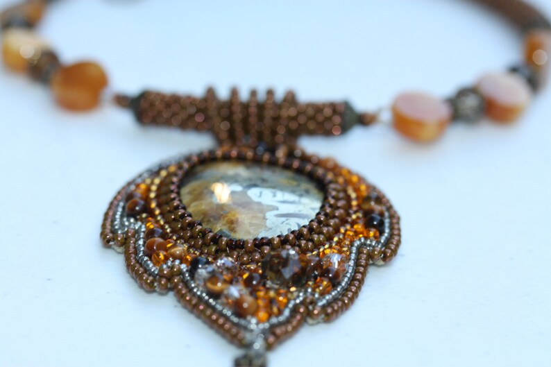 Rare and Unique Vintage Handmade All-beaded Beadwork Necklace - Etsy