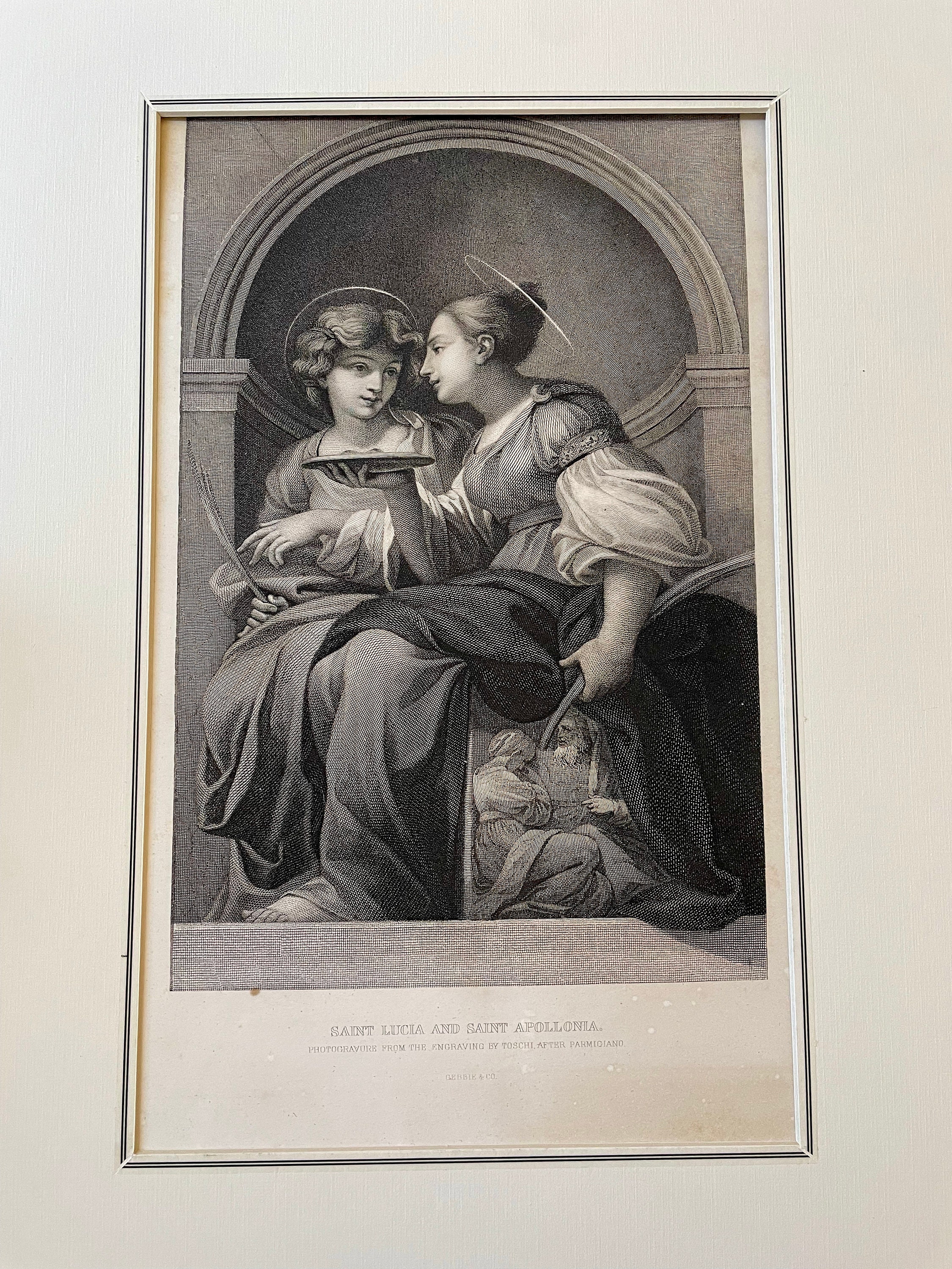 Saint Lucia and Saint Apllonia Photogravure From the Engraving by ...