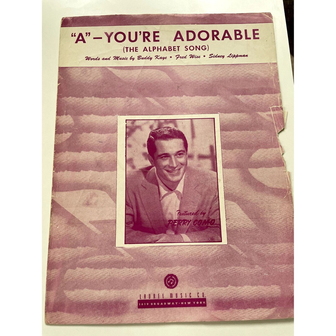 Frameable Vintage Sheet Music - Vintage Sheet Music A You’re Adorable ...