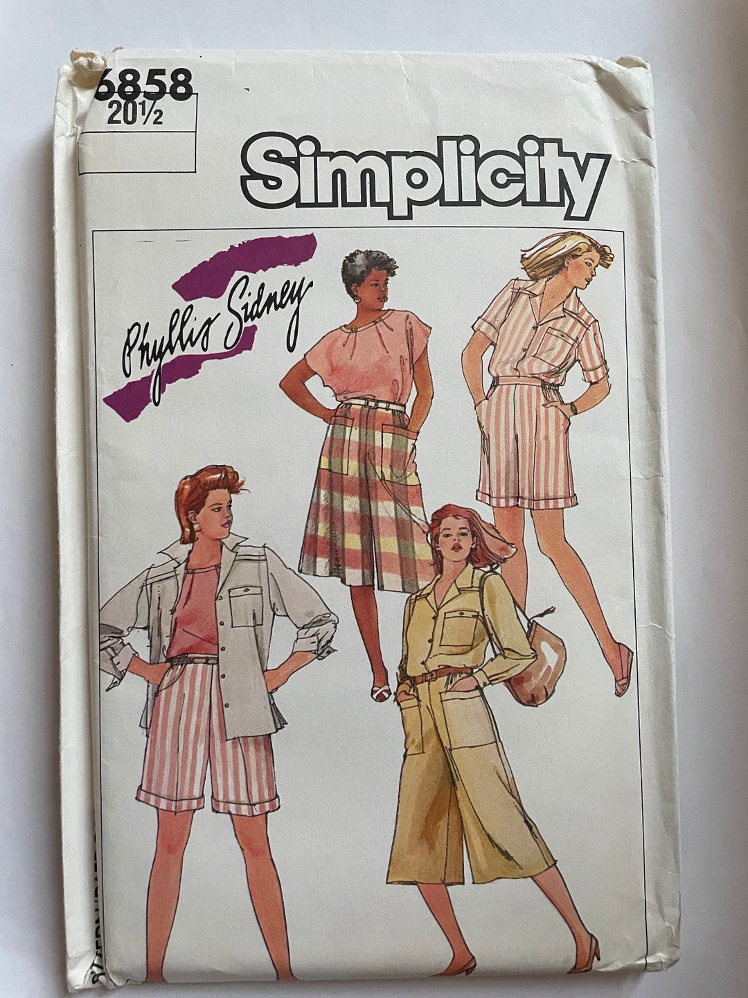 UNCUT Sewing Pattern - Simplicity 6858 Womens Pocket Top, Culottes ...