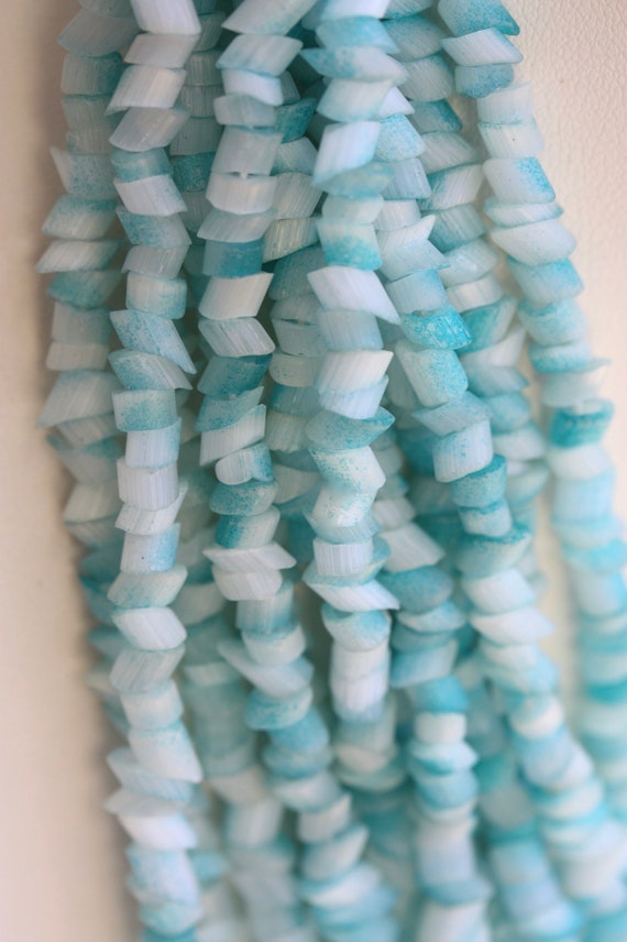 Stunning all glass - horizontally cut turquoise glas… - Gem