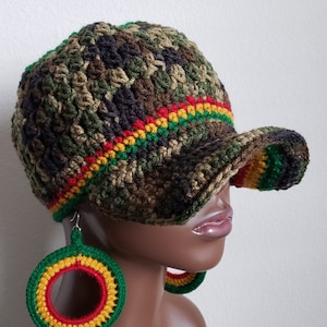 Rasta Sol Divine Being Crochet Cap and Earrings - Etsy